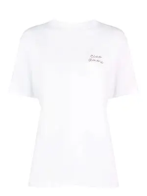 Giada Benincasa Embroidered Cotton T-shirt - White