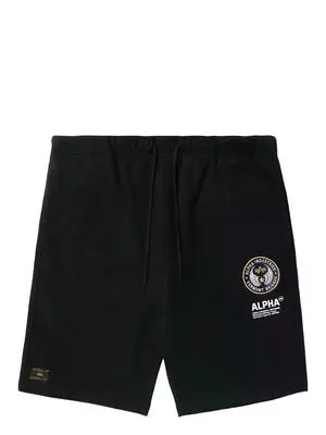 Alpha Industries Logo-embroidered Shorts - Black