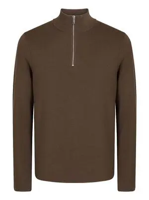 Sandro Wool Half-zip Sweater - Taupe