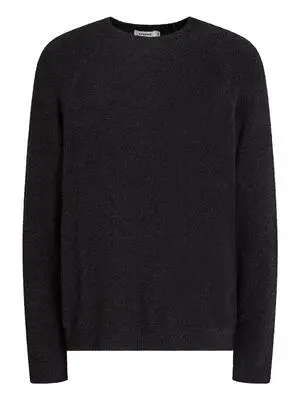 Sandro Bouclé-knit Cotton-blend Sweater - Charcoal
