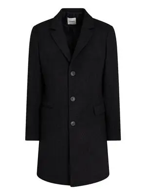 Sandro Wool-blend Felt Coat - Dark Gray
