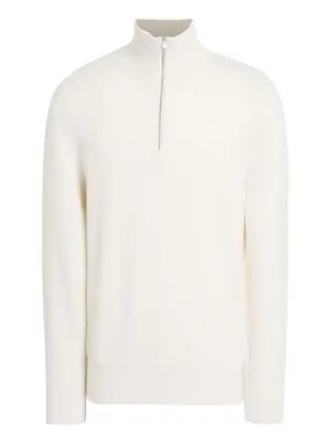 Sandro Knitted Half-zip Sweater - Ecru
