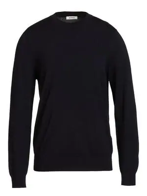 Sandro Wool Sweater With Ribbed Trims - Navy