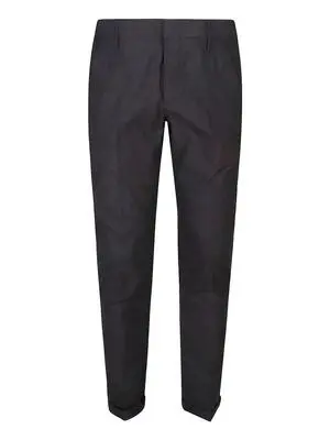 DONDUP Cuffed Cotton Trousers - Black