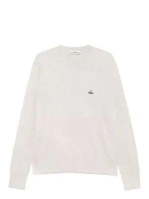 VIVIENNE WESTWOOD Orb-embellished Crew-neck Sweater - Grey