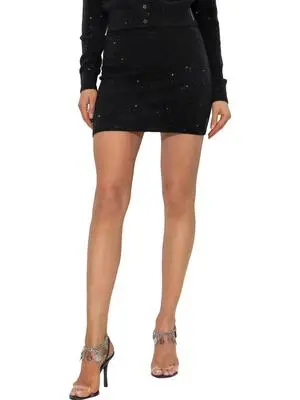 Alexander Wang Rhinestone-embellished Mini Skirt - Black