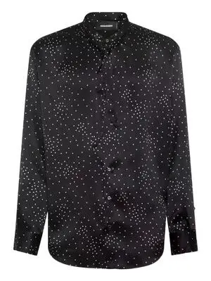 Dsquared2 Polka Dot-print Satin Shirt - Black