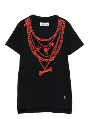VIVIENNE WESTWOOD Chain-print T-shirt - Black