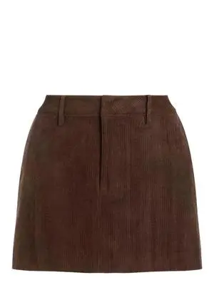 SEROYA Azalea Corduroy Mini Skirt - Brown