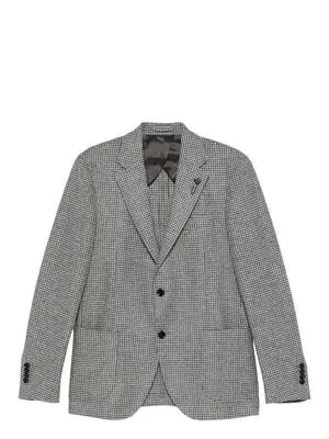 LARDINI Houndstooth Blazer - Grey