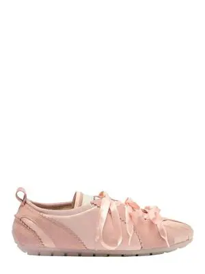 Simone Rocha Satin-pleated Ribbon Sneakers - Pink