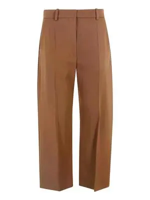 Marni Pleated Cropped Trousers - Brown