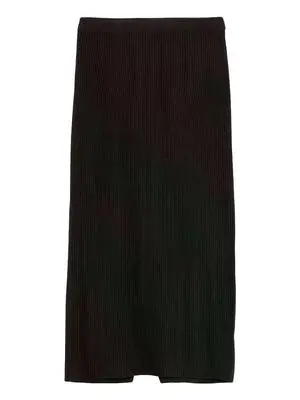 TWINSET Ribbed Knit Midi Skirt - Brown