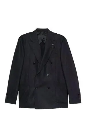 LARDINI Double-breasted Blazer - Black