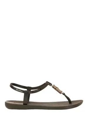 LENNY NIEMEYER Round Toe Flat Sandals - Black