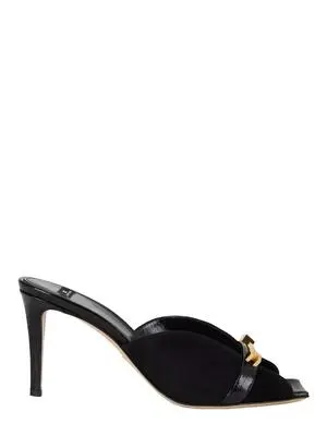 Elisabetta Franchi 80mm Riviera Jeweled-logo Sandals - Black