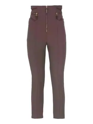 Elisabetta Franchi High-waisted Cropped Trousers - Brown