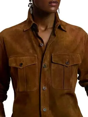 Ralph Lauren Suede Button-down Shirt - Brown