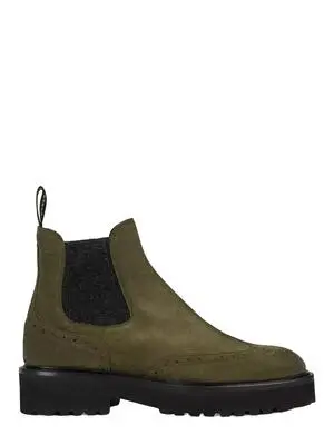 DOUCAL'S Brogue Detail Chelsea Boots - Green