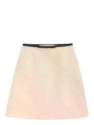 Valentino Garavani Bow-detail Tweed Skirt - Neutrals