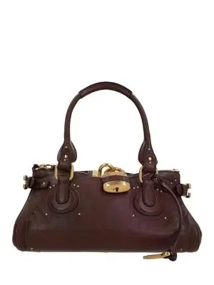 Chloé Paddington Padlock Studded Tote - Brown