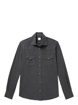 Eleventy Cotton Western Shirt - Gray