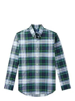 Polo Ralph Lauren Button-down Collar Logo-embroidered Checked Cotton Oxford Shirt - Green