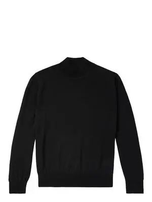 Mr P. Merino Wool Mock-neck Sweater - Black