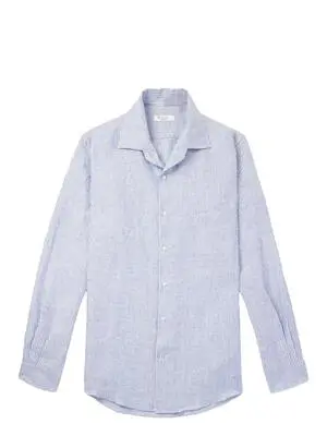 Loro Piana André Striped Linen Shirt - Blue