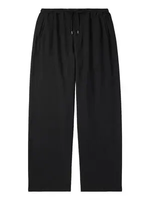 A KIND OF GUISE Samurai Wide-leg Seersucker Suit Trousers - Black