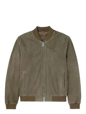 Mr P. Suede Bomber Jacket - Green