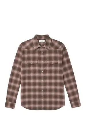Mr P. Checked Organic Cotton-flannel Western Shirt - Pink