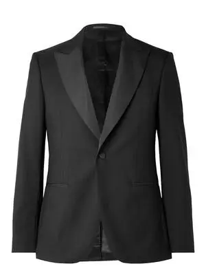 Mr P. Slim-fit Satin-trimmed Wool Tuxedo Jacket - Black
