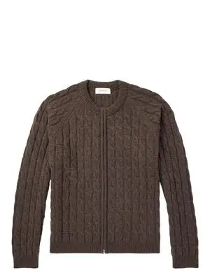 MFPEN Editor Cable-knit Wool Zip-up Cardigan - Brown