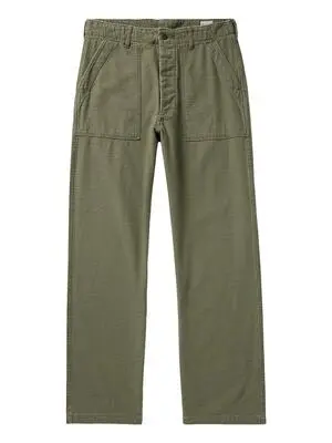 ORSLOW Fatigue Straight-leg Cotton-sateen Trousers - Green