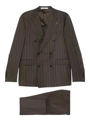 Tagliatore Pinstripe Double-breasted Blazer - Brown