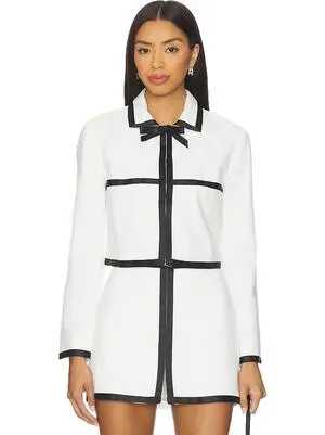 Amanda Uprichard Trey Jacket With Bow Accent - Ivory