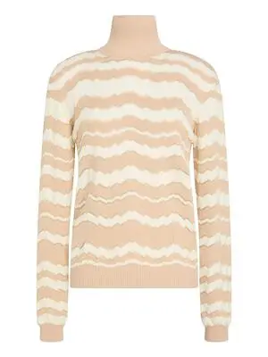 Missoni Crochet-knit Turtleneck Sweater - Beige