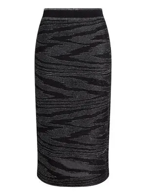 Missoni Metallic Jacquard-knit Midi Pencil Skirt - Black