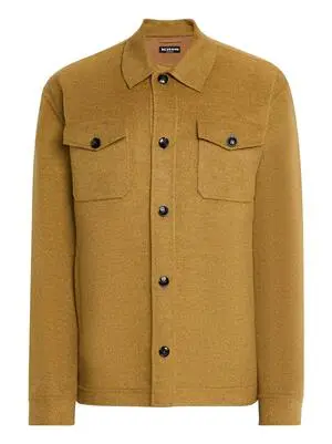 Kiton Wool And Cashmere Two-pocket Overshirt - Yellow