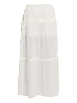 TOTÊME Tiered Drawstring Maxi Skirt - Open White