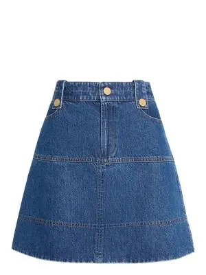 TANYA TAYLOR Hudie Denim Mini Skirt