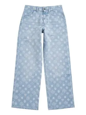 Casablanca Monogram Relaxed Jeans - Blue