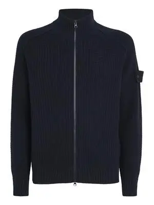Stone Island Ghost Piece Virgin Wool Cardigan - Navy