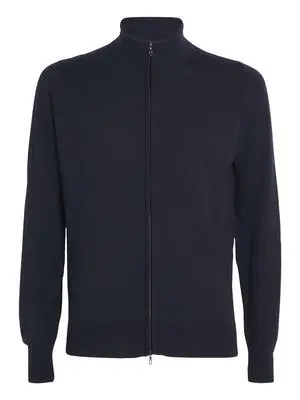 JOHN SMEDLEY John Smedley Extra Fine Merino Wool Claygate Zip-Up Sweater