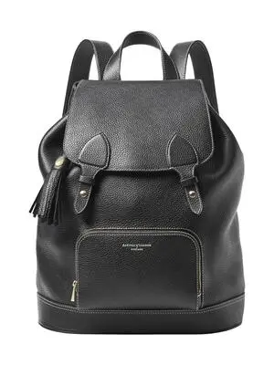 ASPINAL OF LONDON Medium Leather Hudson Backpack - Black