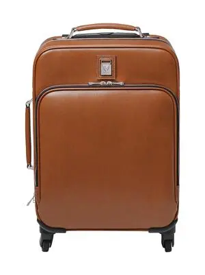 ASPINAL OF LONDON Leather Cabin Suitcase - Brown