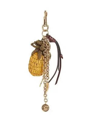Chloé Raffia Pineapple Bag Charm - Yellow