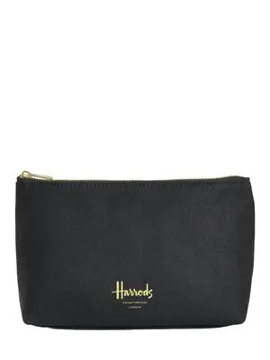 Harrods Medium Zipped Cosmetic Bag - Black