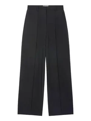 Eric Bompard Front-rib Palazzo Pants - Black